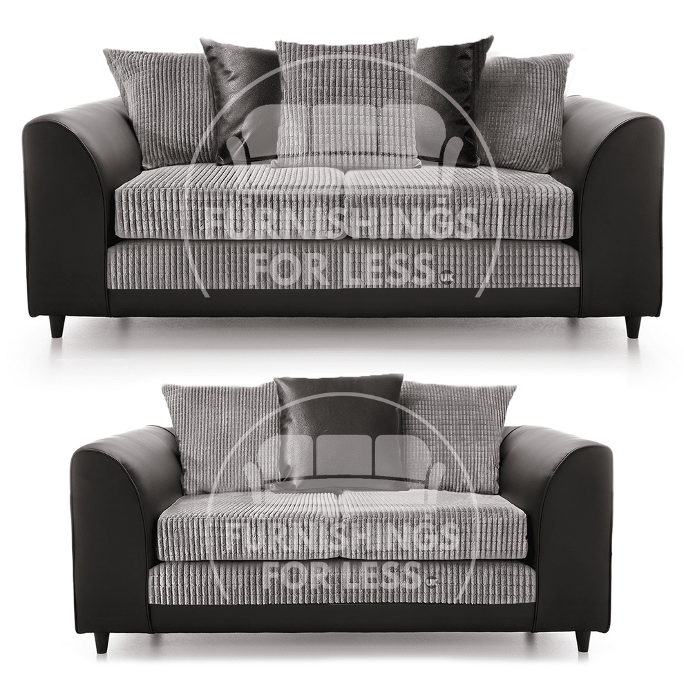Luca Mixed Fabric Sofa Suite - Scatter Back | Furnishings For Less UK